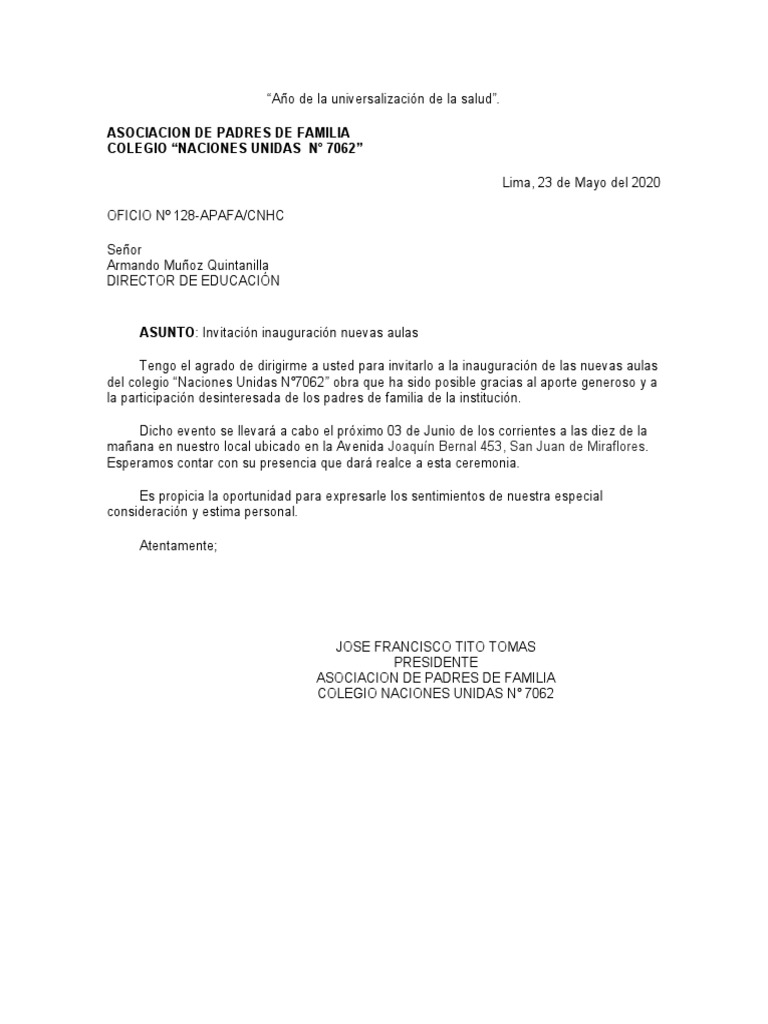 Oficio Simple 2020 | PDF