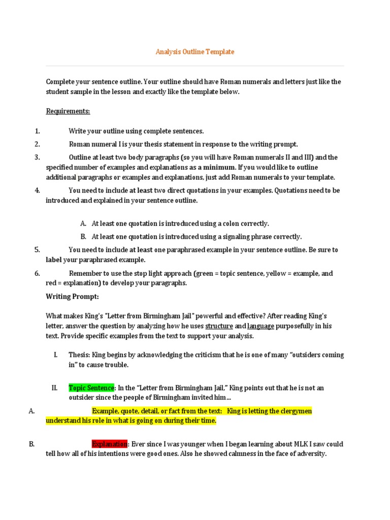Analysis Outline Template | PDF