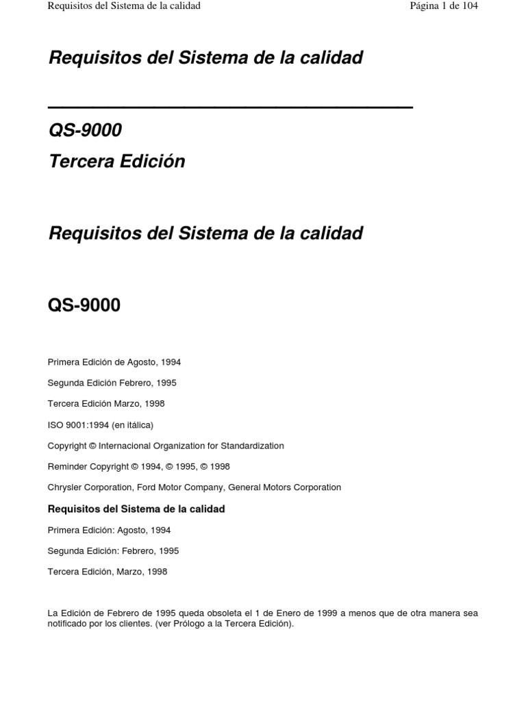 Qs 9000 | PDF | Iso 9000 | Calidad (comercial)