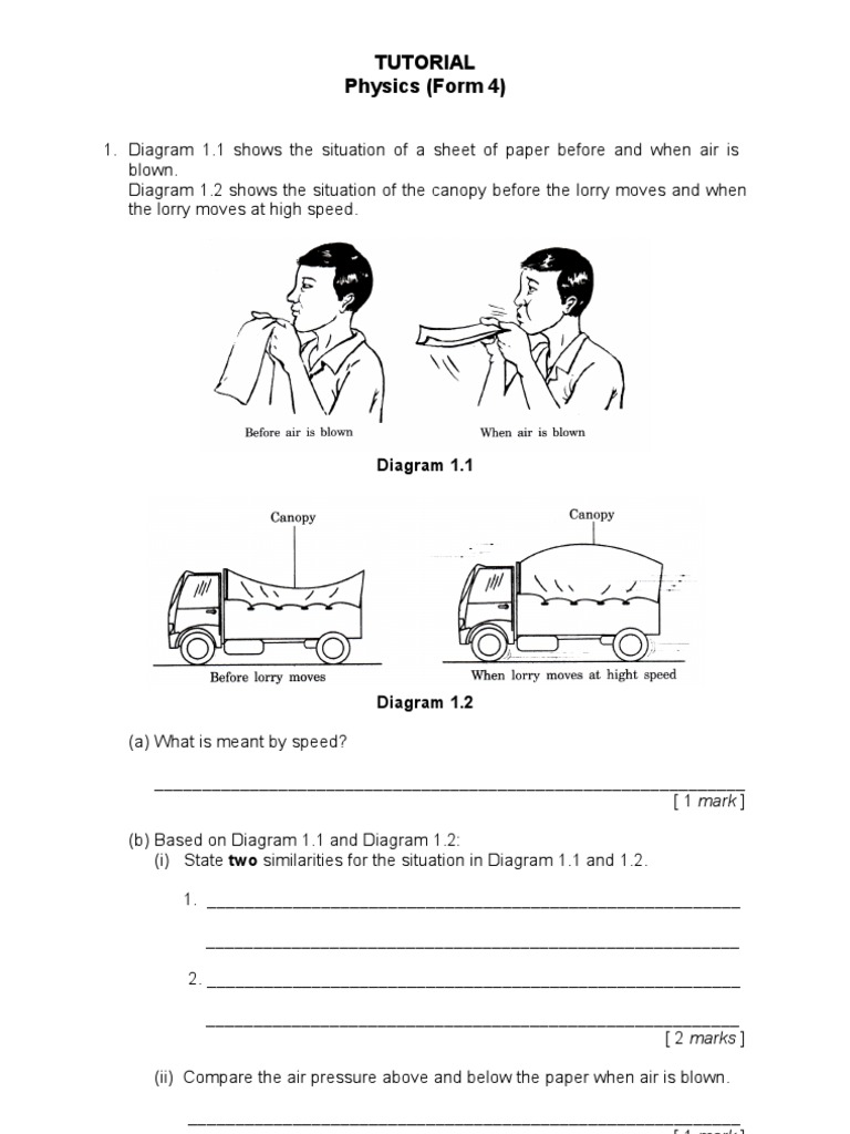 Tutorial Physics (Form 4) : Diagram 1.1 | PDF | Buoyancy | Density
