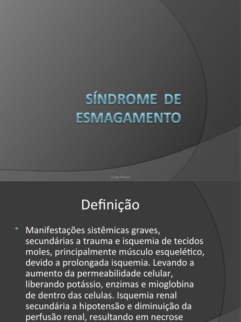 Síndrome do Esmagamento: Definição e Tratamento | PDF | Emergências ...
