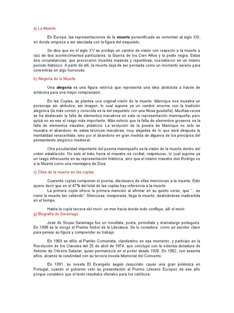 La representación de la muerte en la literatura | PDF | Poesía