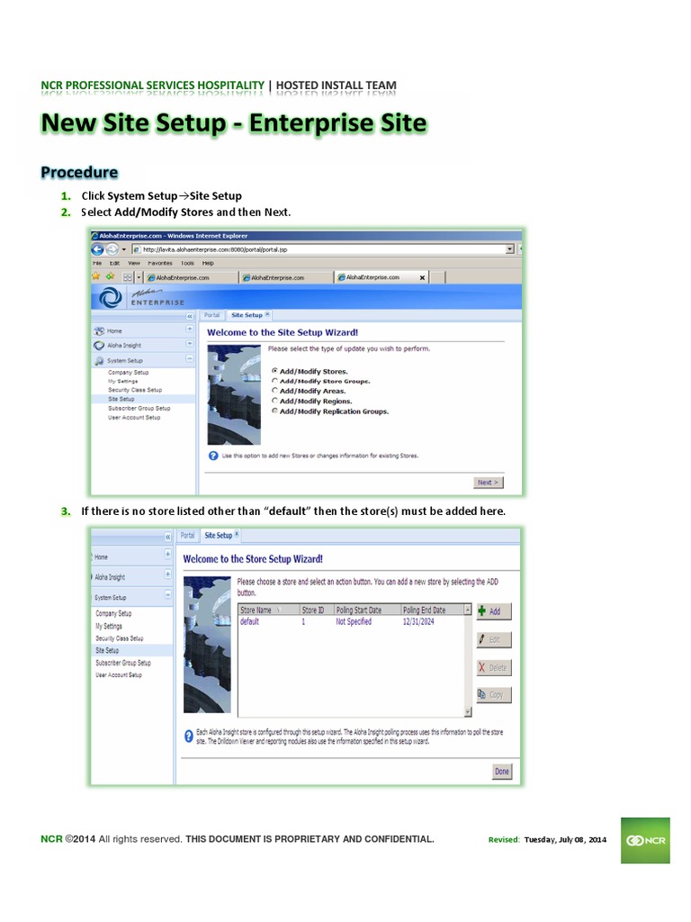 Site Setup For New Sites | PDF | Business