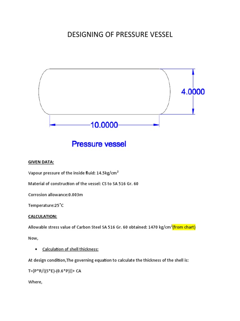Designing of Pressure Vessel | PDF