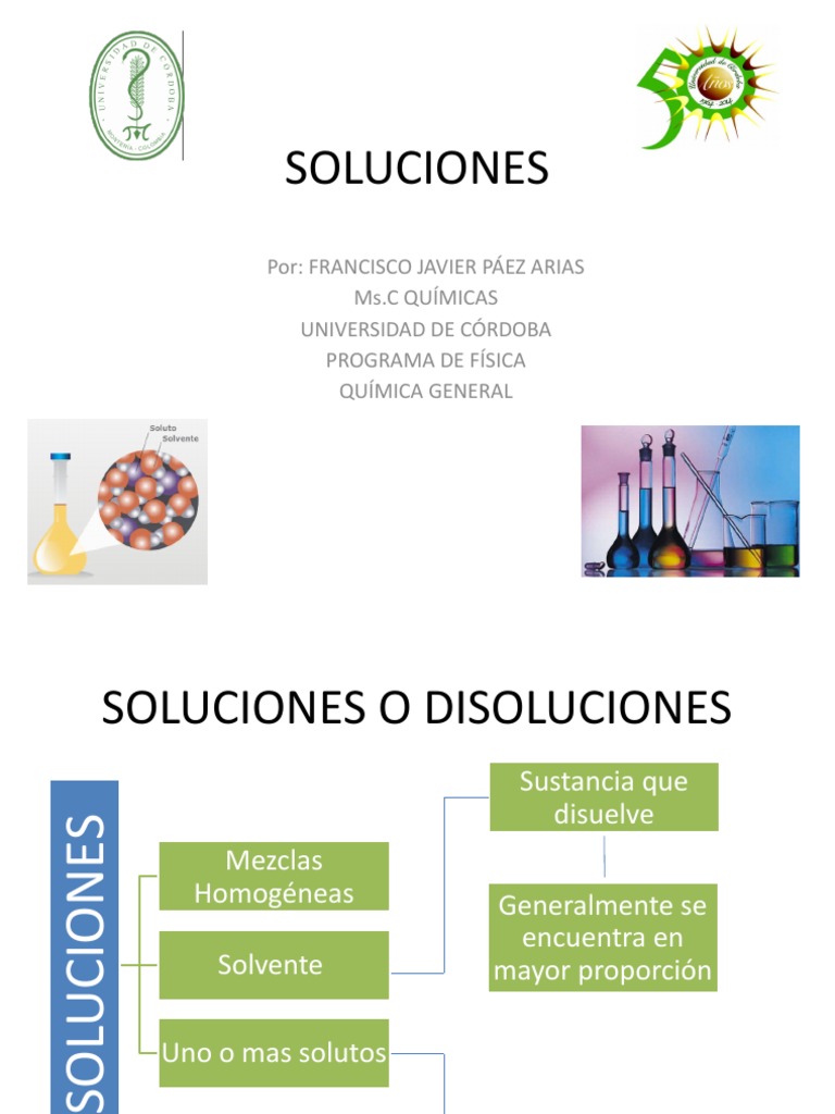 SOLUCIONES | Descargar gratis PDF | Solubilidad | Mezcla