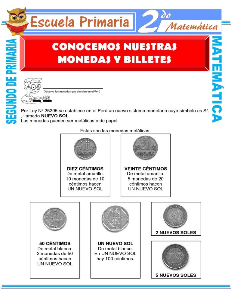 Ejercicios de Monedas y Billetes 2º Grado | PDF | Monedas | Monedas de ...