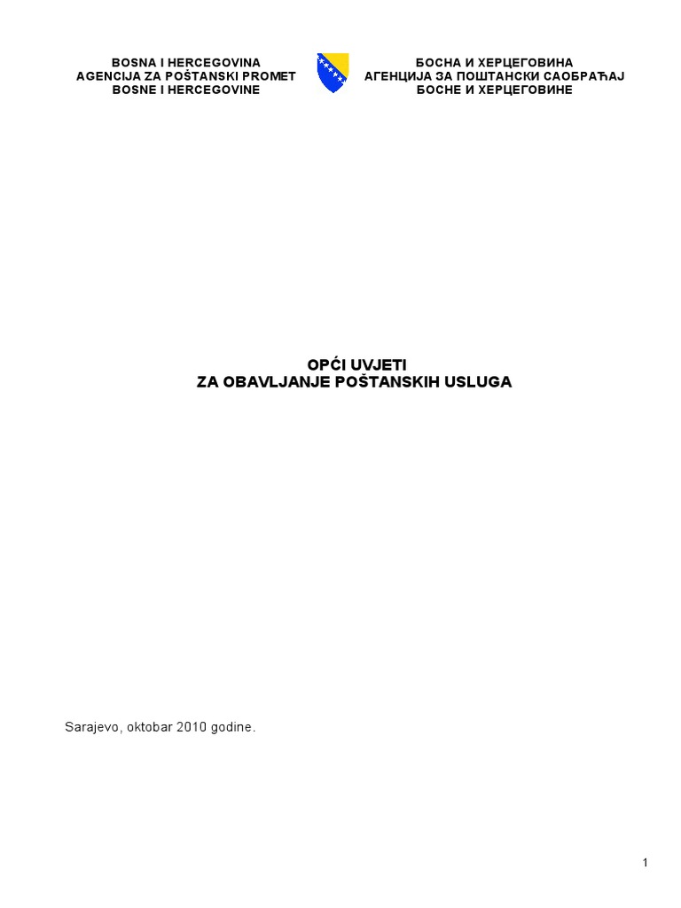 Opci Uslovi - BOS | PDF