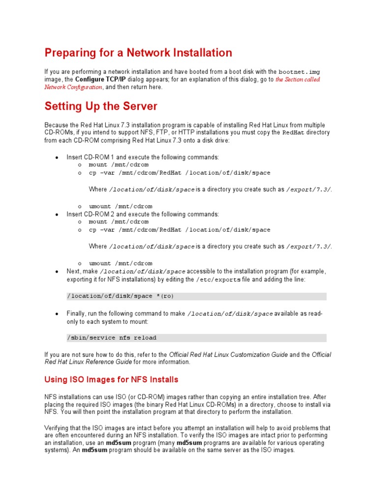 Preparing For A Network Installation: The Section Called Network Configuration | PDF | Port ...
