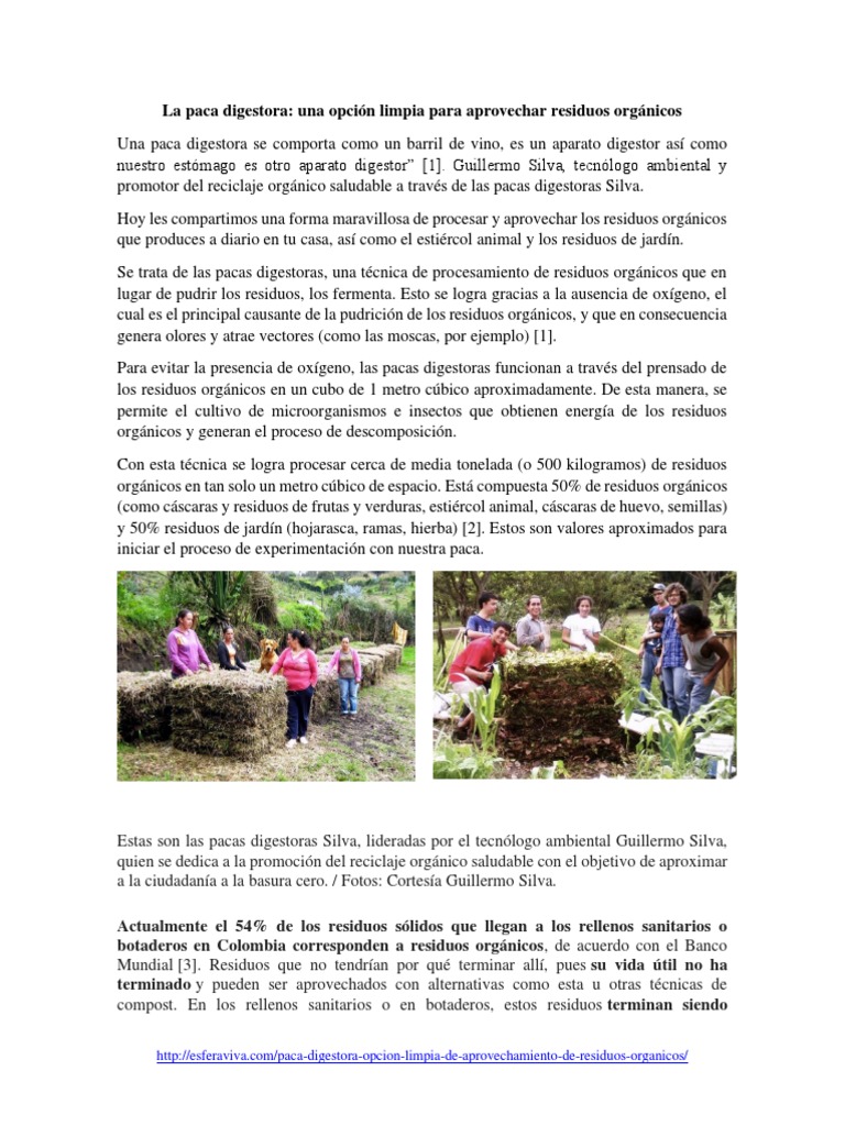 La Paca Digestora | PDF | Gases de efecto invernadero | Residuos