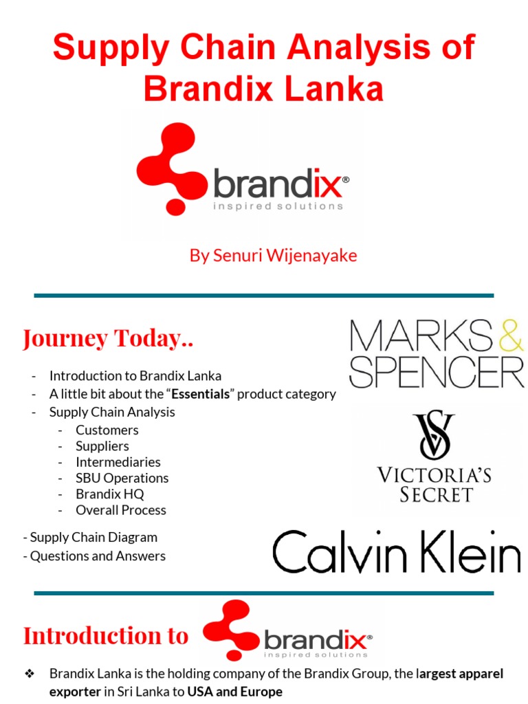 Supply Chain Analysis of Brandix Lanka: by Senuri Wijenayake | PDF ...