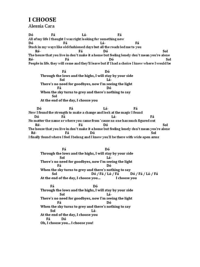 Alessia Cara - I Choose | PDF