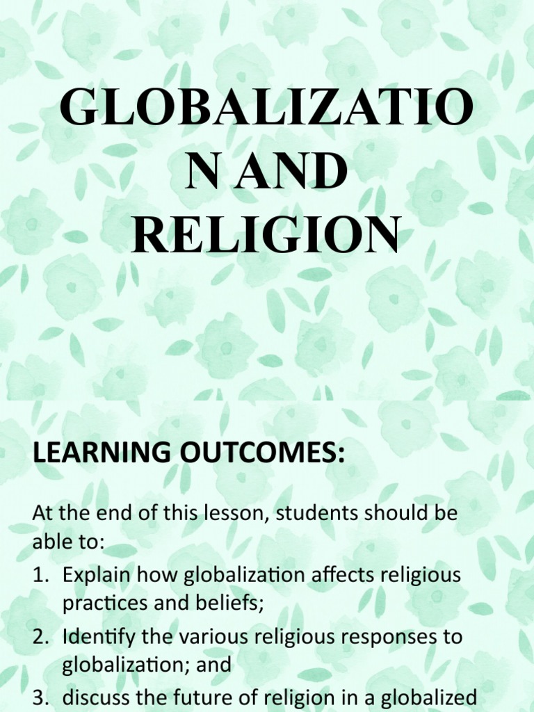 Gec 8 Lesson 7 Globalization and Religion | PDF | Silk Road | Globalization