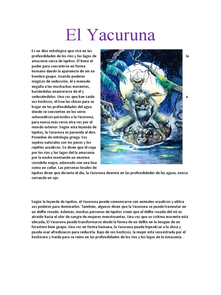 La Leyenda del Yacuruna en Iquitos | PDF | Libros para adolescentes