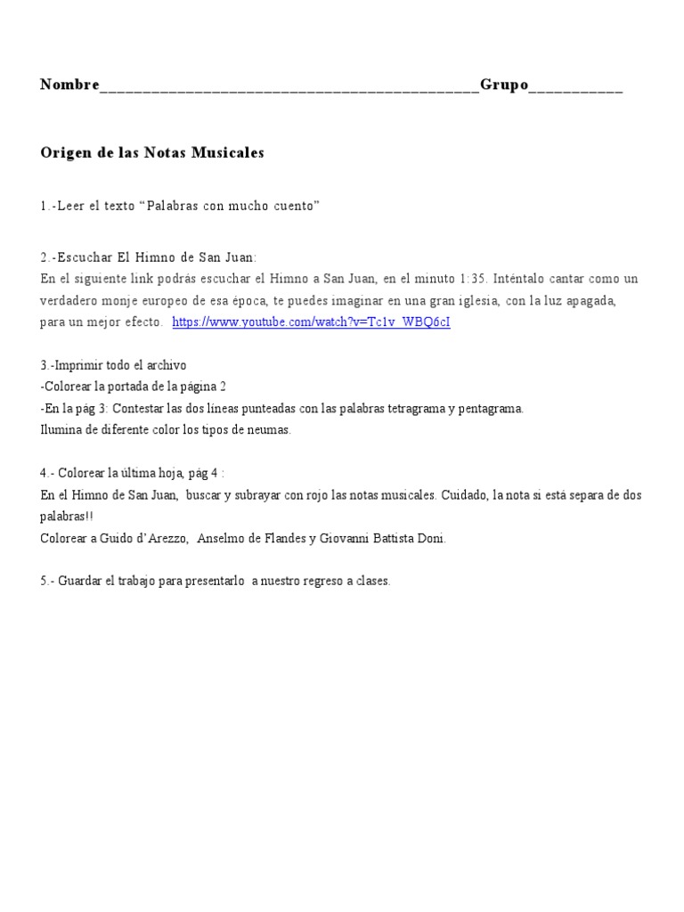 Origen Notas Musicales | Descargar gratis PDF | Composiciones Musicales ...
