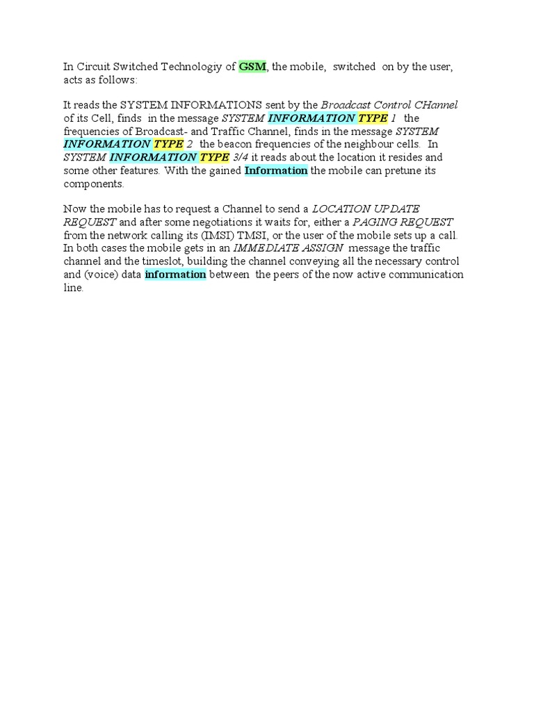 In Circuit Switched Technologiy of GSM | PDF