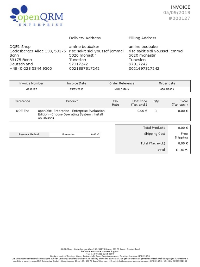 Delivery Address Billing Address: Invoice Number Invoice Date Order ...