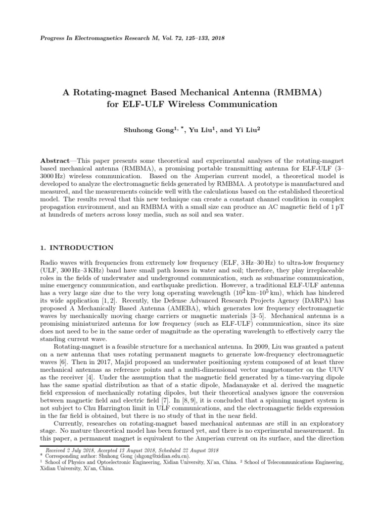 A Rotating-Magnet Based Mechanical Antenna (RMBMA) For ELF-ULF Wireless ...
