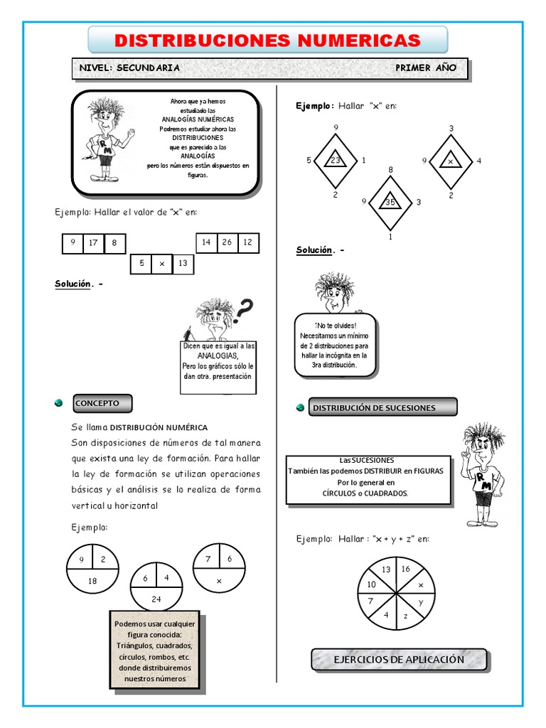 Distribuciones Numéricas y Ejercicios | PDF | Enseñanza de matemática ...