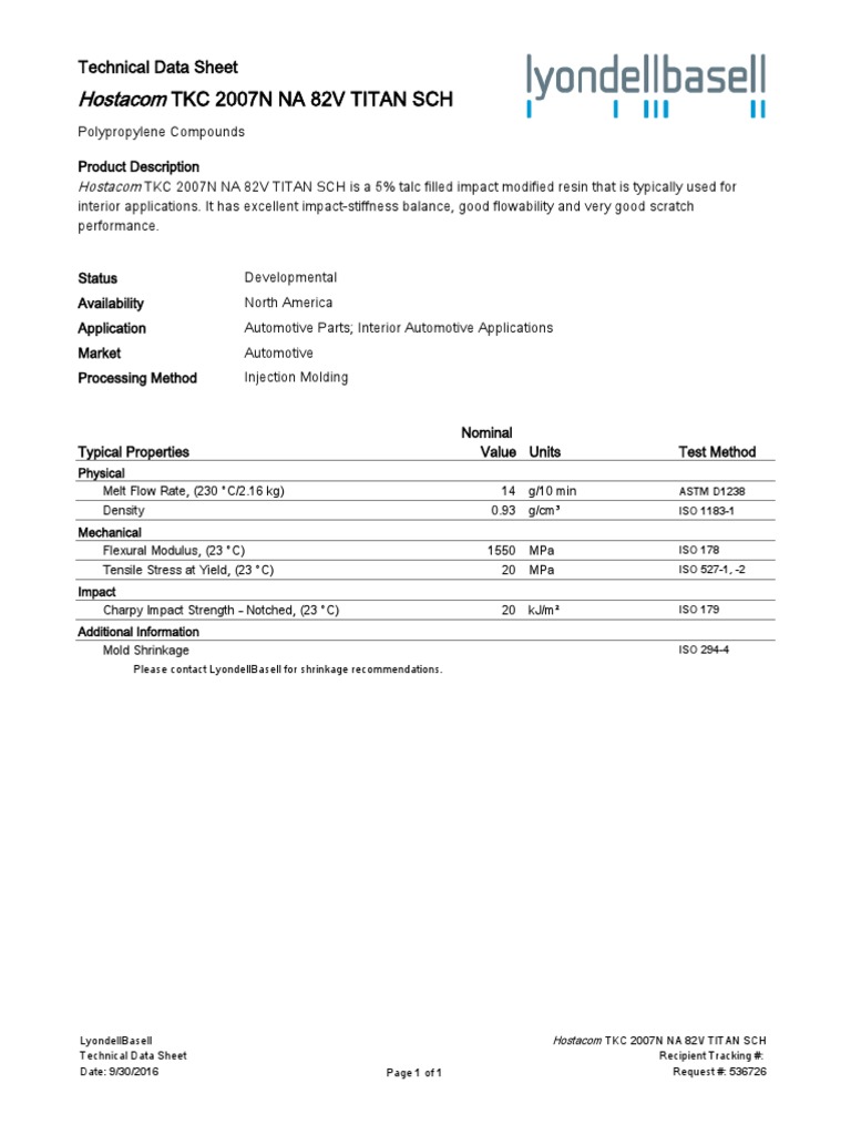TKC 2007N NA 82V TITAN Technical Data Sheet | PDF