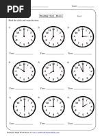 24 Hour Clock Worksheet | PDF