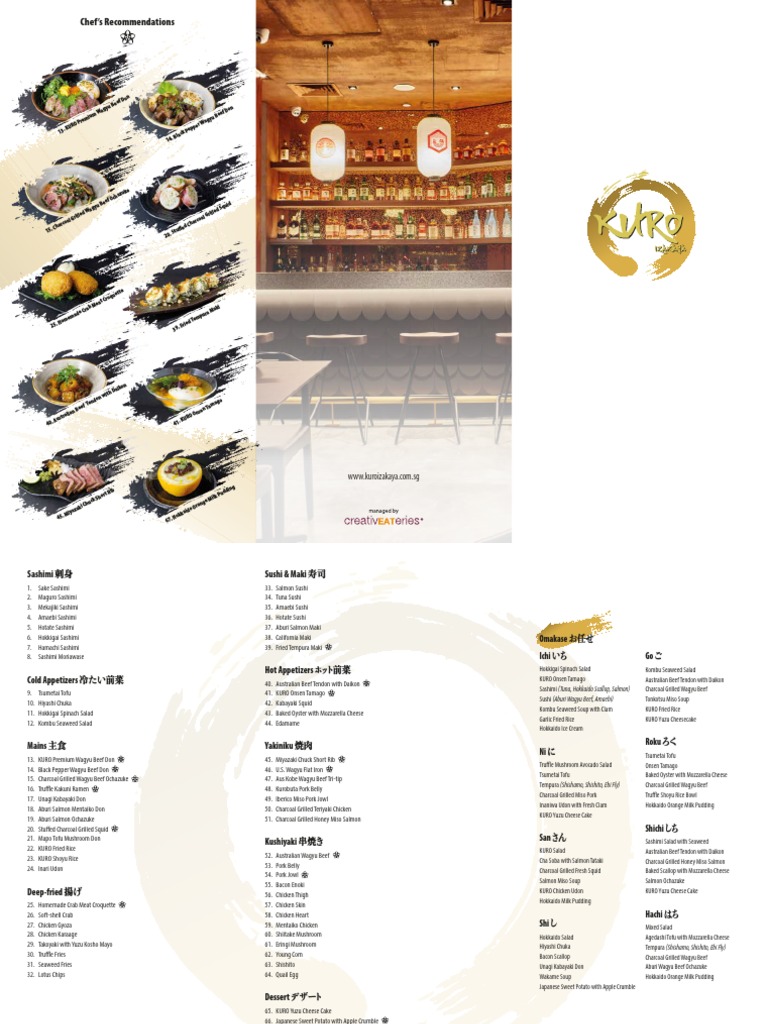 KURO Food-Menu | PDF | Sushi | Japanese Cuisine