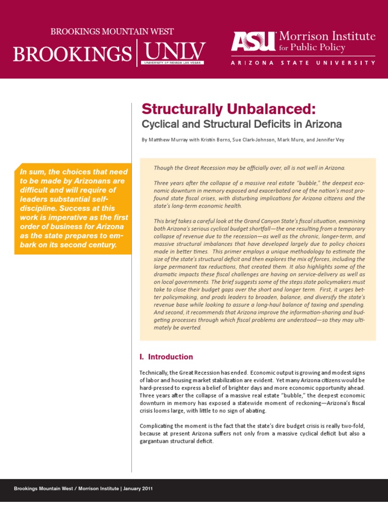 Structurally Unbalanced: Cyclical and Structural Deficits in Arizona ...