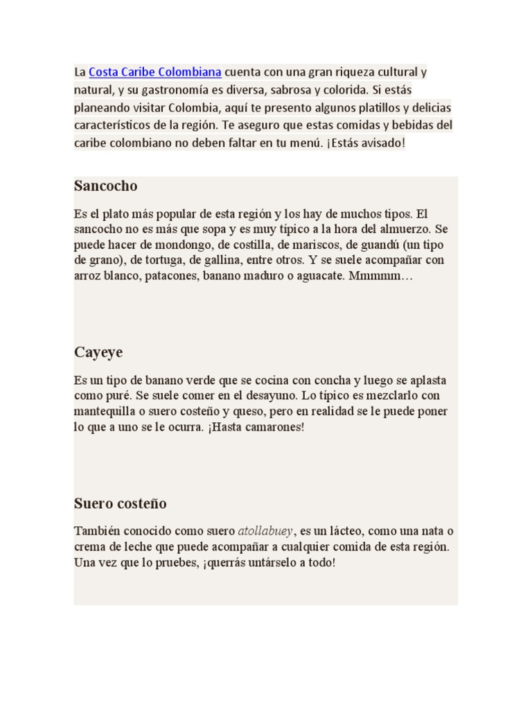 Delicias de la Gastronomía Caribeña | PDF | Cocina latinoamericana ...