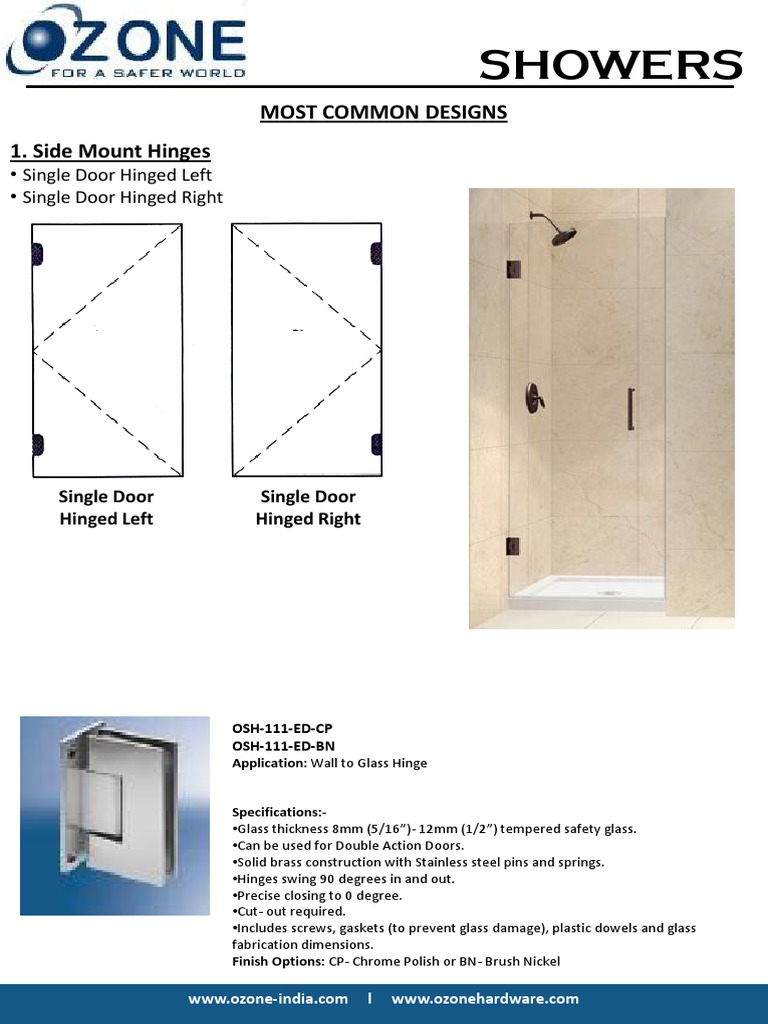 SHOWERS - Most Common Designs | PDF | Door | Wall
