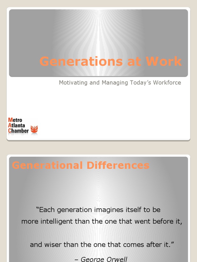 Generations at Work: Motivating and Managing Today's Workforce | PDF ...