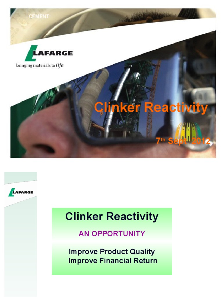 Clinker Reactivity Presentation - Sept 2012 - Lafarge | PDF | Cement ...