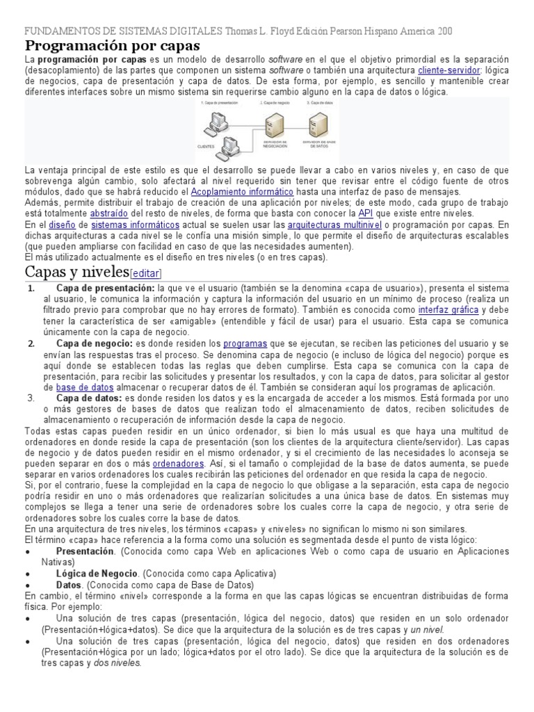 Programacion Por Capas | PDF | Modelo cliente-servidor | Servidor ...