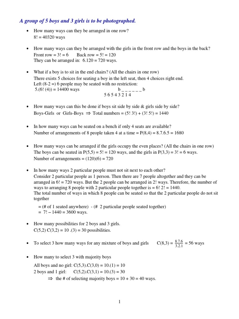 Permutation, Combination, and Probability PDF | PDF | Games Of Chance ...