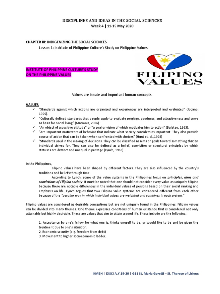Philippine Values | PDF | Value (Ethics) | System