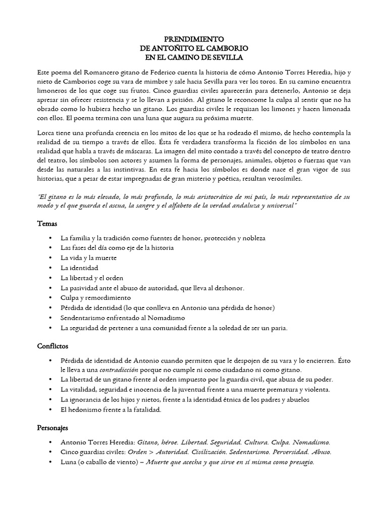Prendimiento de Antoñito El Camborio en El Camino de Sevilla 1 | PDF