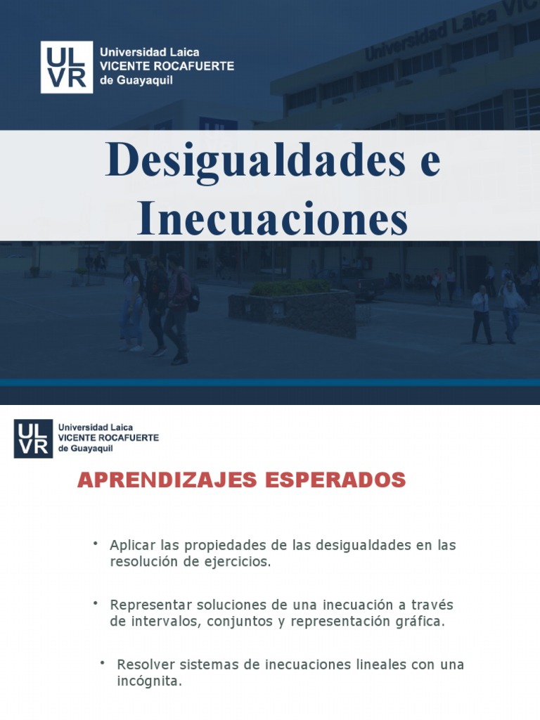 1 Desigualdades - e - Inecuaciones | PDF | Desigualdad (Matemáticas) | Intervalo (Matemáticas)