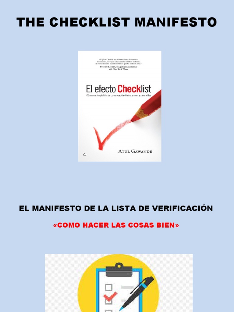 The Checklist Manifesto | PDF