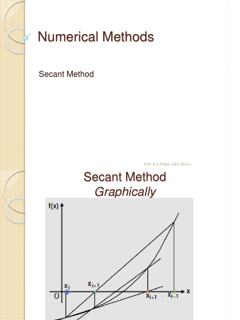 Numerical Methods: Secant Method | PDF