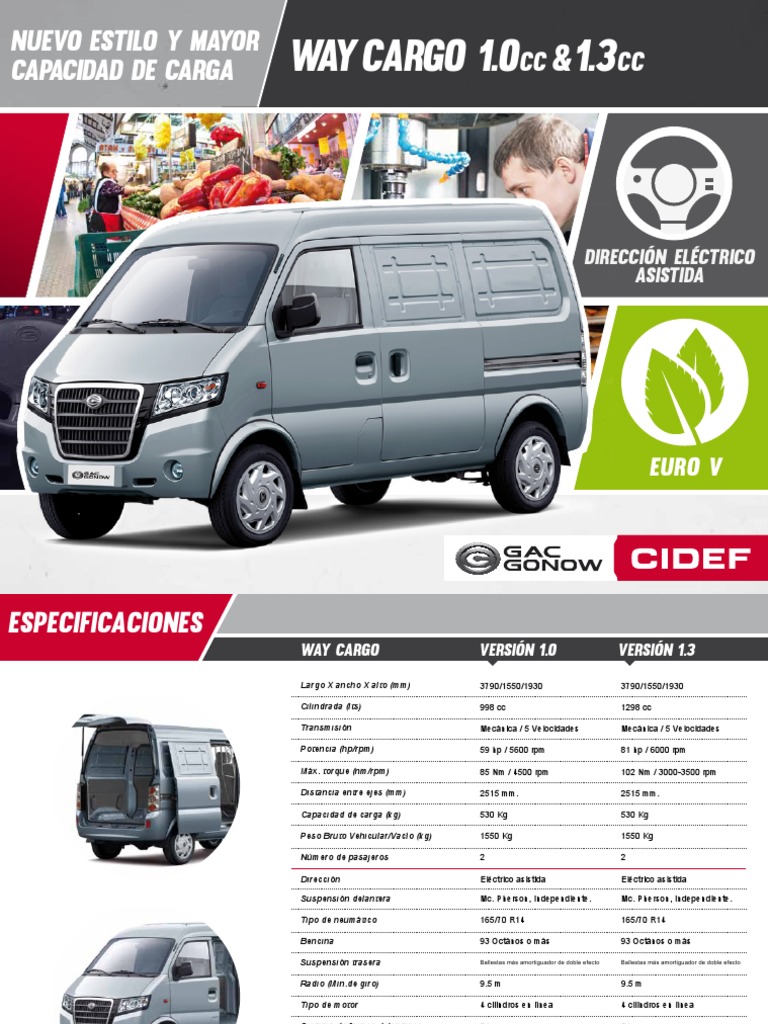 Gac-Gonow-Way-Cargo | Motor en línea cuatro | Transporte privado