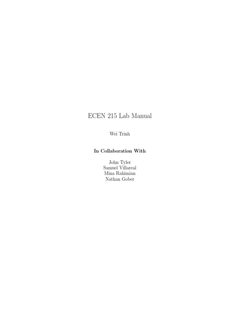 ECEN 215 Lab Manual-Full Version | PDF | Electrical Network | Amplifier