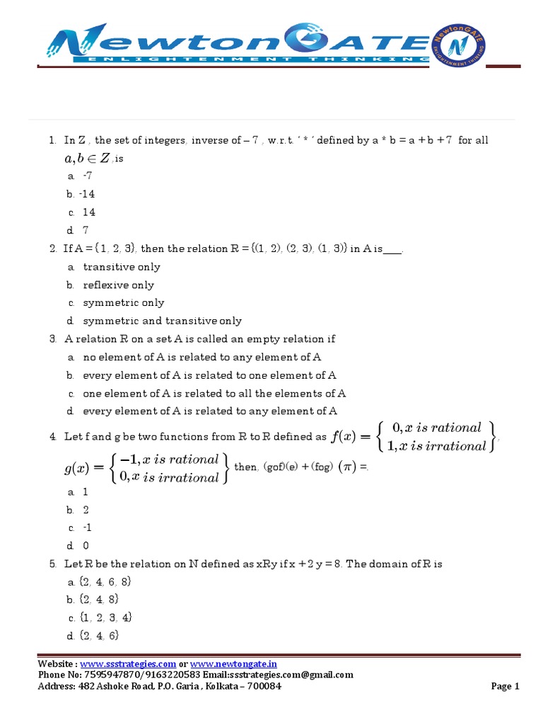 12 - Maths - Test - Paper - ch1 - 1 and 2-Inv Trigo and RLN Functions ...