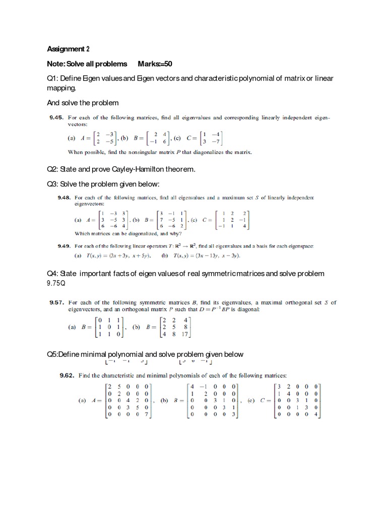 Algebra 2nd Assignment | PDF | Science & Mathematics | Computers