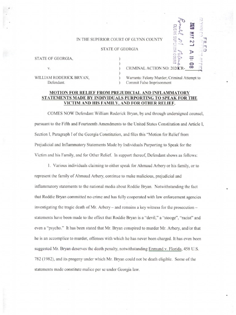 Motion For Relief From Prejudicial and Inflammatory Statements | PDF ...