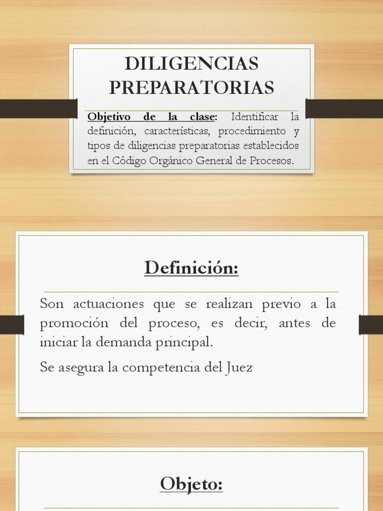 Diligencias Preparatorias | PDF