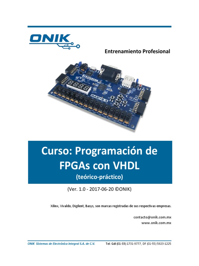Curso ONIK FPGAs VHDL v1p0 | PDF | Arreglos de compuertas lógicas programables en sitio ...