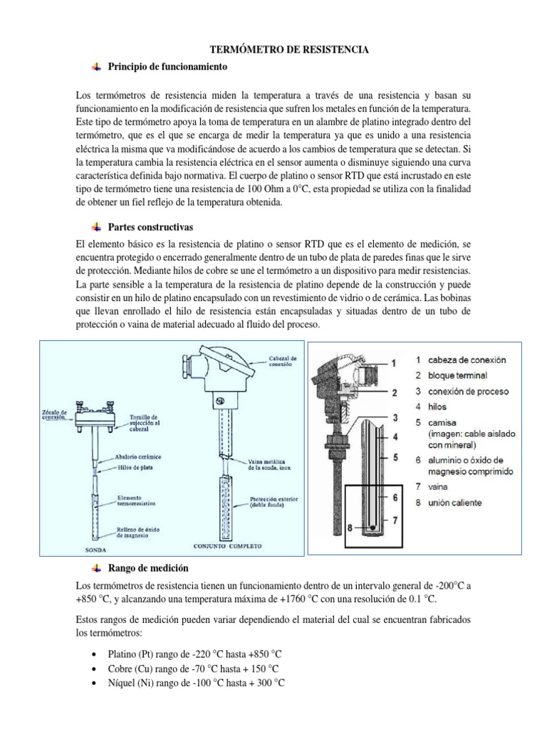 Termómetro de Resistencia | PDF | Resistencia Eléctrica y Conductancia ...
