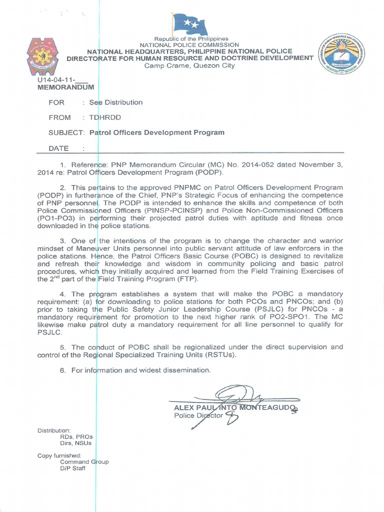 MC Patrol Officers Development Program PDF | PDF