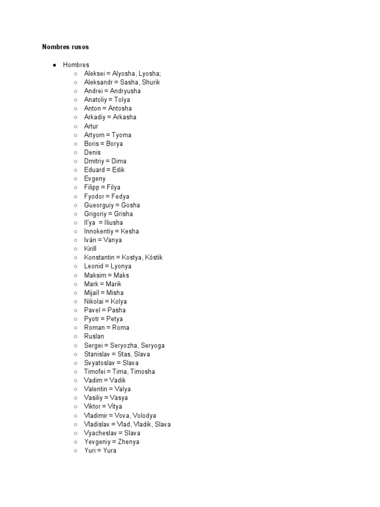 Nombres y Apellidos Rusos | PDF | Apellido | Convenciones sociales
