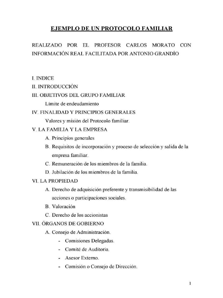 Ejemplo de Un Protocolo Familiar | PDF