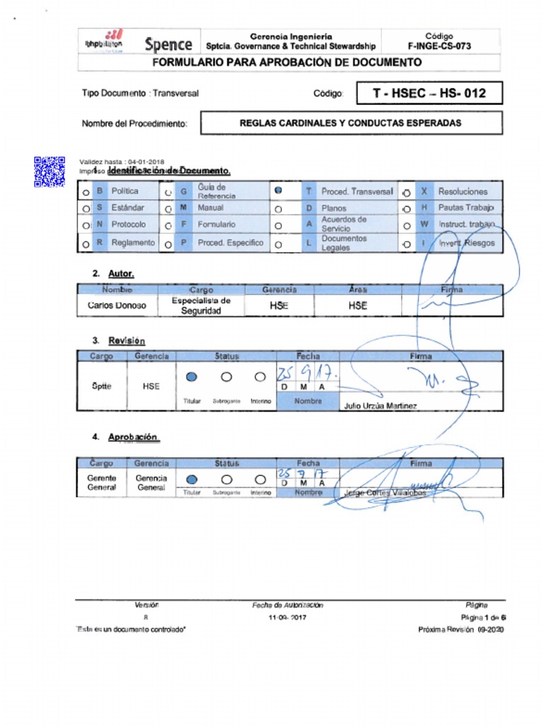 T-HSEC-HS-012 Reglas Cardinales y Conductas Esperadas PDF | PDF
