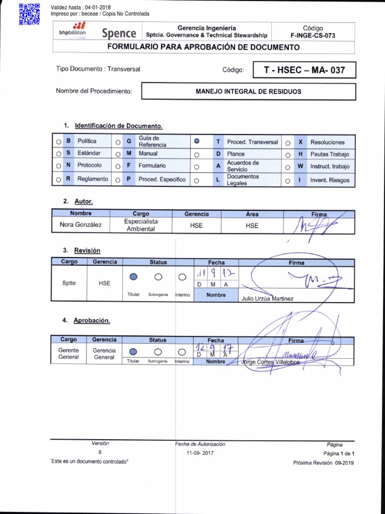 T-HSEC-MA-037 Manejo Integral de Residuos | PDF